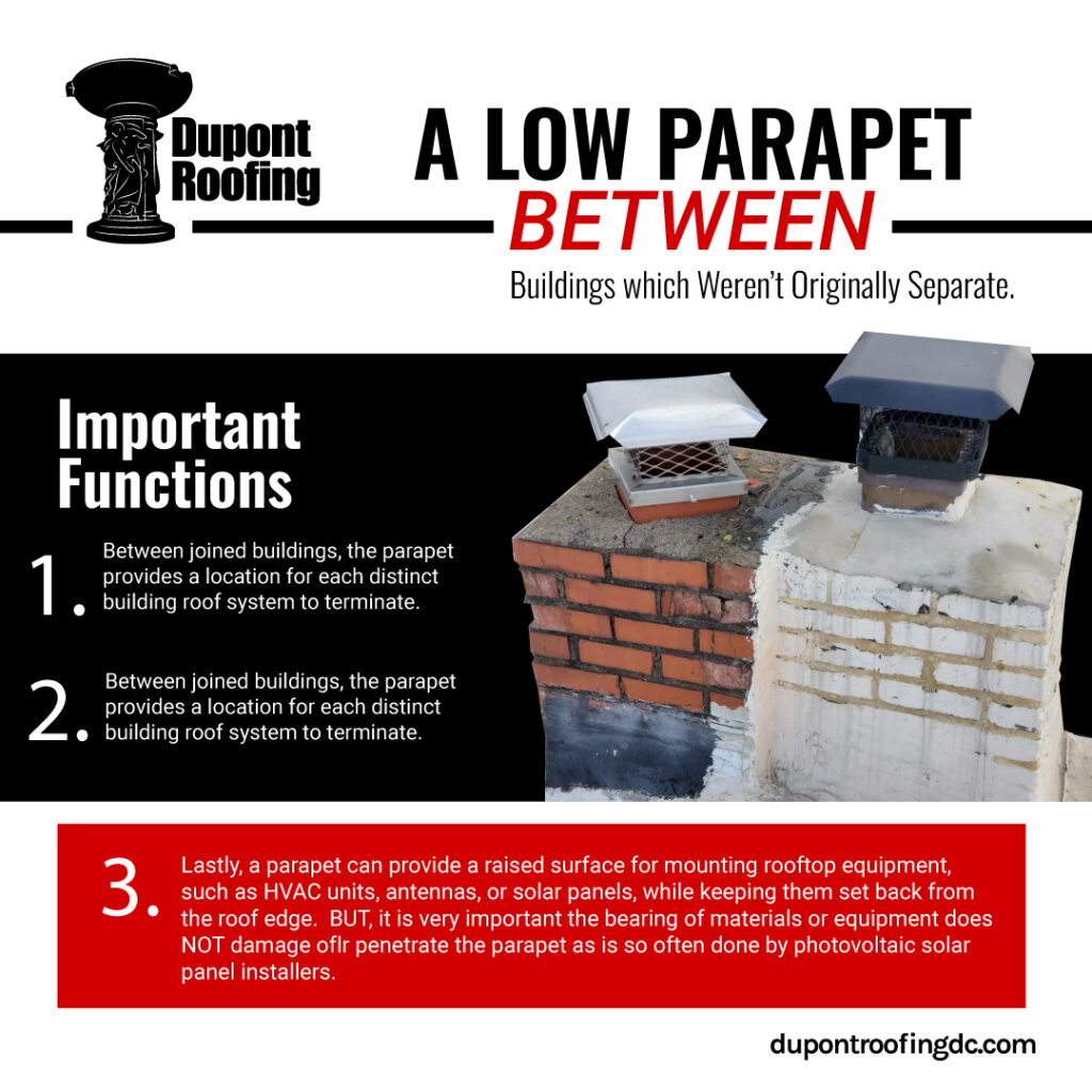 A Low Parapet Between Buildings which Weren't Originally Separate